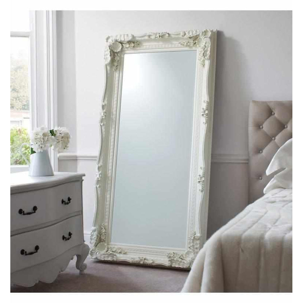 Burnsall Carved Leaner Mirror White – Nest & Flowers USA